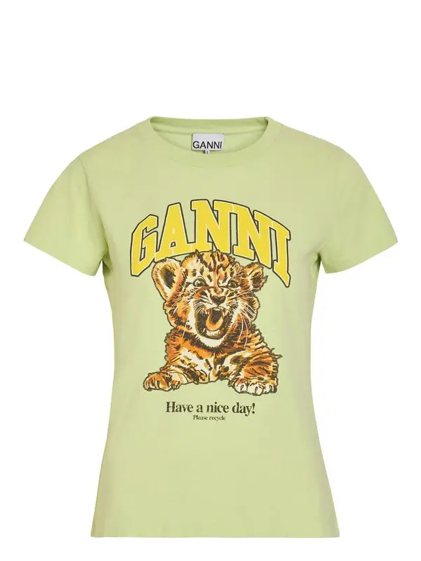 GANNI Printed Cotton T-shirt - Multicoloured