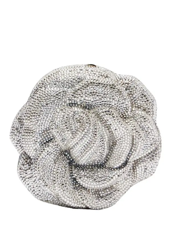 Judith Leiber Rose Desiree Small Embellished Clutch - Silver
