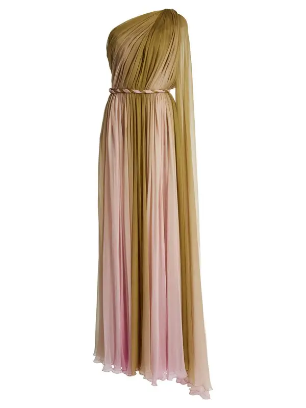 Zuhair Murad Ombre One-shoulder Draped Maxi Dress - Multi