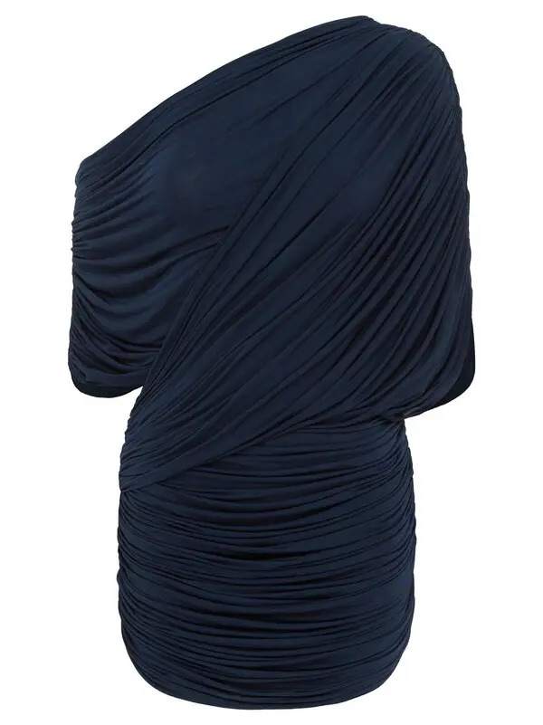 Alex Perry Off-the-shoulder Draped Mini Dress - Navy