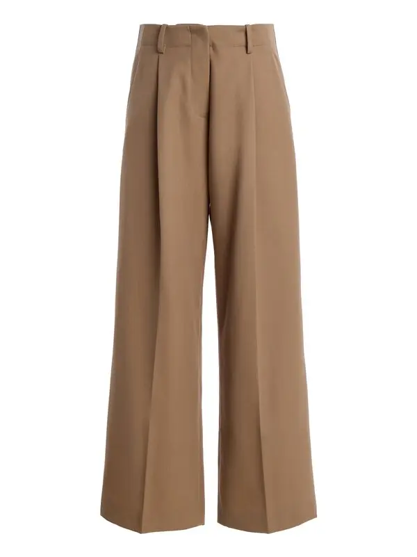 Proenza Schouler Halima Wool Gabardine Pants - Khaki
