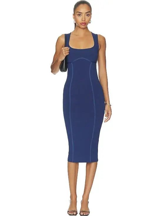 FLEUR DU MAL Organic Cotton Scoop Neck Dress In . Also - Navy