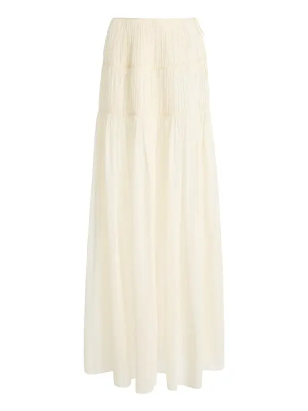MORE NOIR Dani Cotton-silk Voile Maxi Skirt - Ivory
