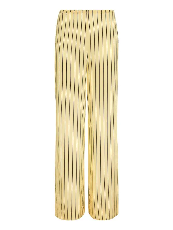 Staud Silk Stripe Stroll Trousers - Beige