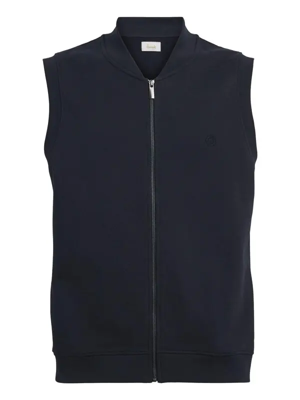 Harrods Cotton Jersey Logo Gilet - Navy