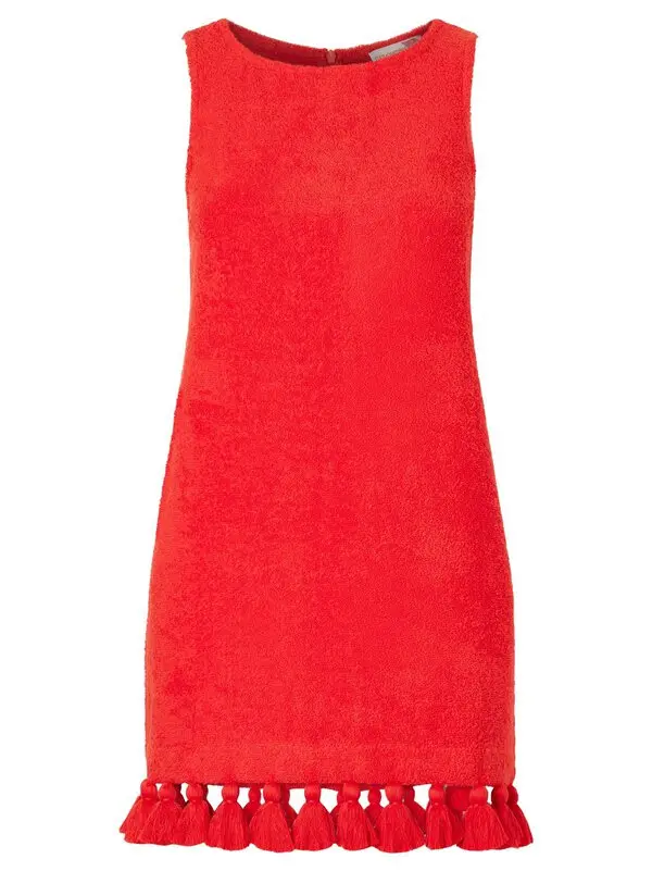 CAP D’ANTIBES Manon Cotton-terry Mini Dress - Red