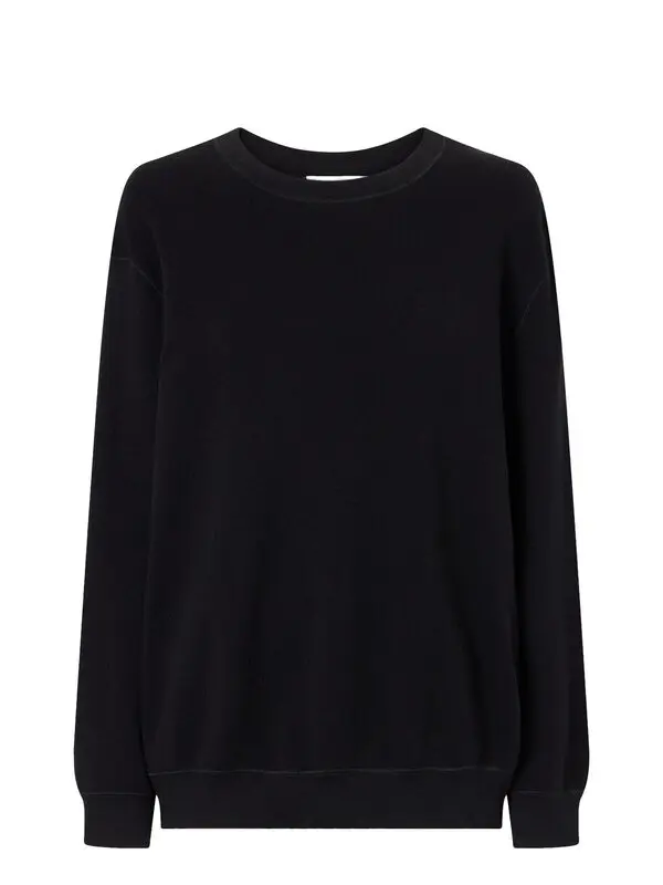 THE ROW Ottilie Silk And Cotton-blend Sweatshirt - Black