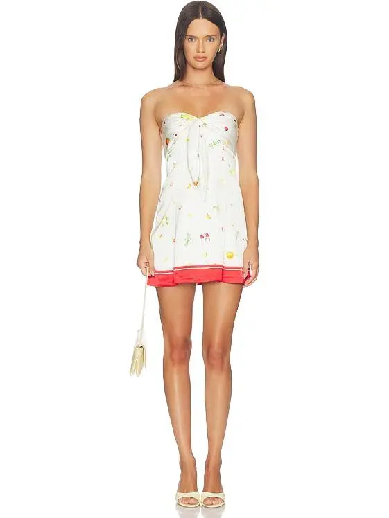 LOVERS AND FRIENDS Mini Dress With Front Tie Detail - Multi