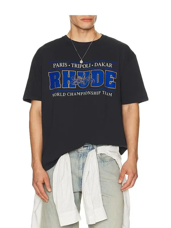 Rhude Chrono Tee In . Also - Black