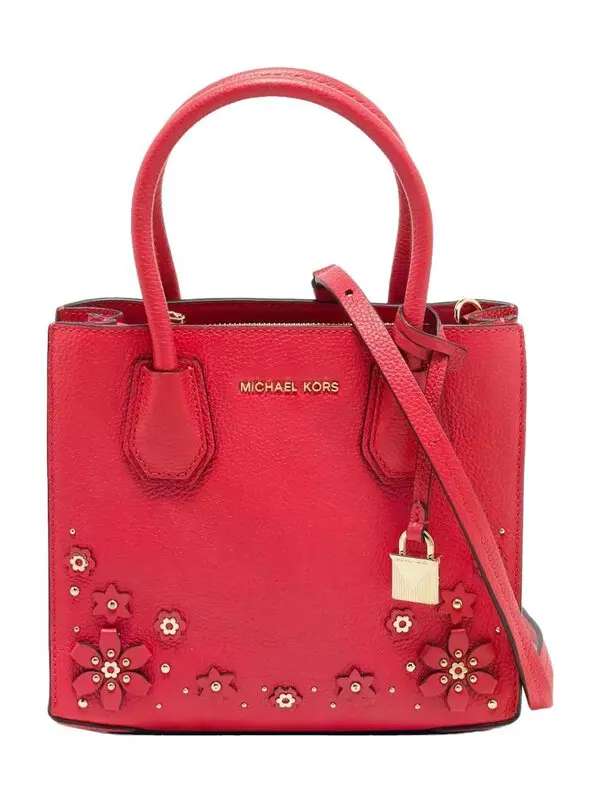 Michael Kors Mercer Floral Embellished Tote Bag - Red