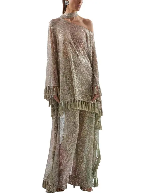 TALLER MARMO Marlene Sequin Trousers - Neutrals
