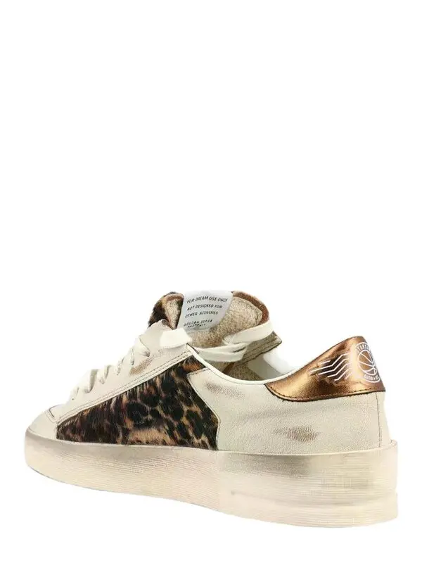 GOLDEN GOOSE Stardan Leopard Print Sneakers - Neutrals