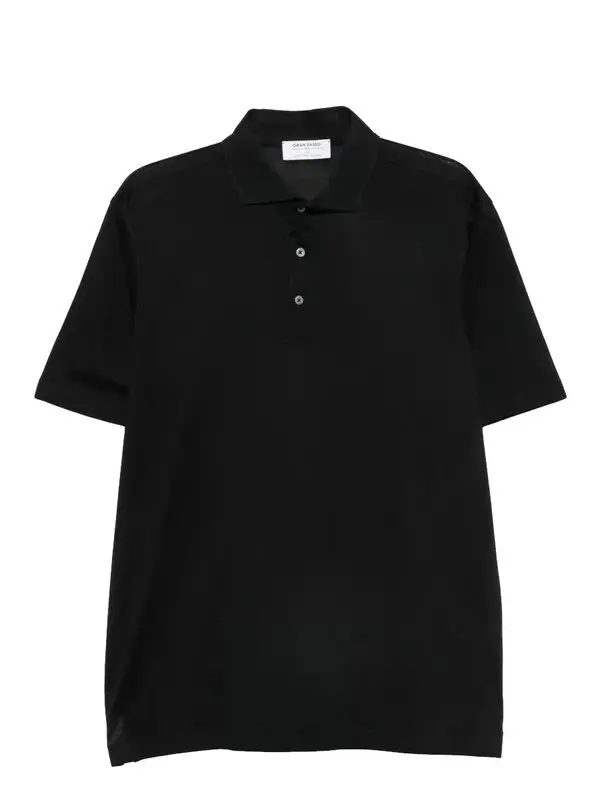 GRAN SASSO Short-sleeve Polo Shirt - Black