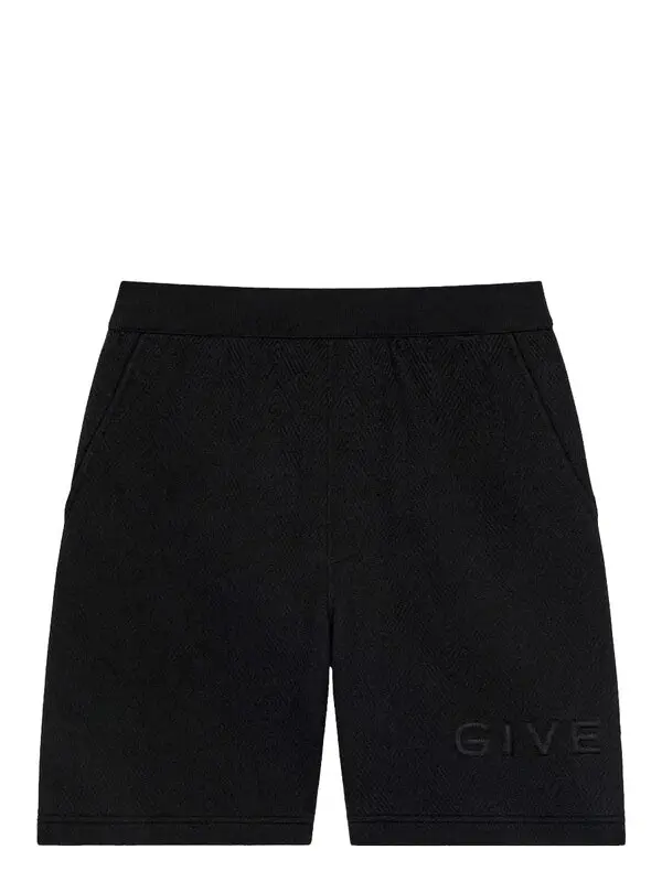 Givenchy Herringbone Pattern Logo-embroidered Shorts - Black