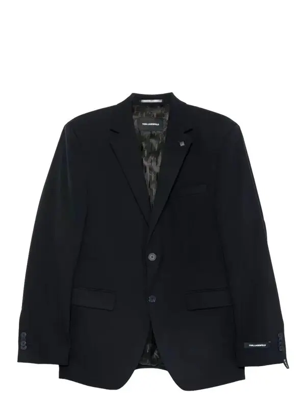Karl Lagerfeld Single-breasted Buttoned Blazer - Blue