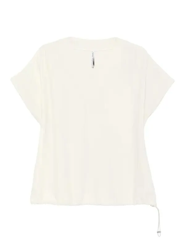 Liviana Conti Drawstring V-neck T-shirt - Neutrals