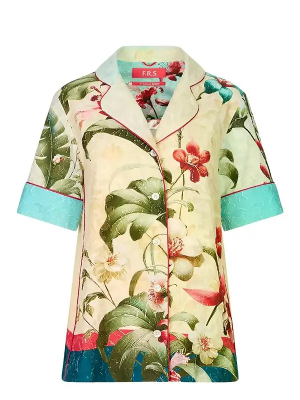 F.R.S FOR RESTLESS SLEEPERS Bendis Floral-print Fil-coupé Shirt - Neutrals
