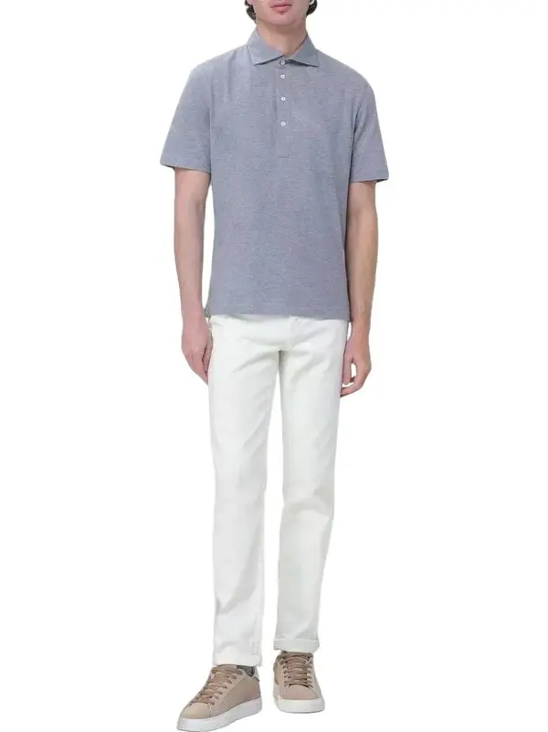 Brunello Cucinelli Short-sleeve Cotton Polo Shirt - Grey
