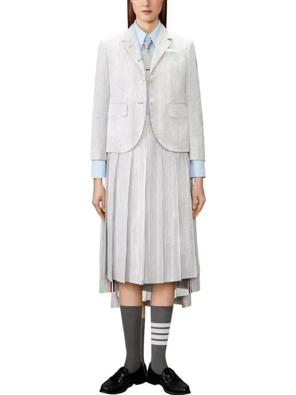 Thom Browne 4-bar Linen Shirt - Blue