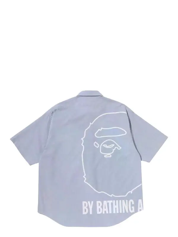 A BATHING APE Logo-print Short-sleeve Shirt - Blue