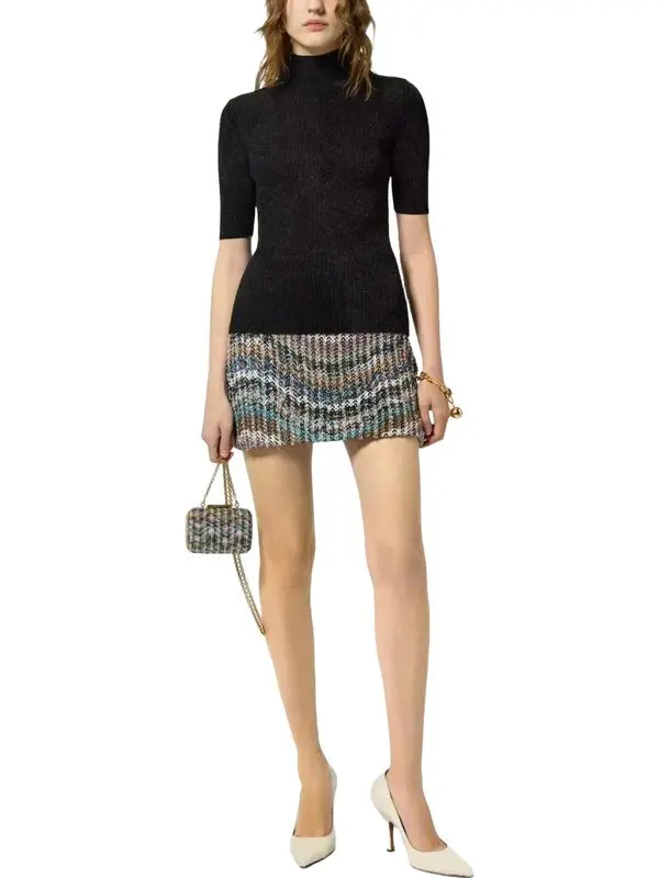 Missoni Ribbed Knit High-neck Sweater - Black