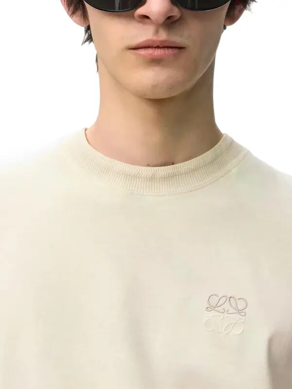 Loewe Anagram Embroidered T-shirt - Neutrals