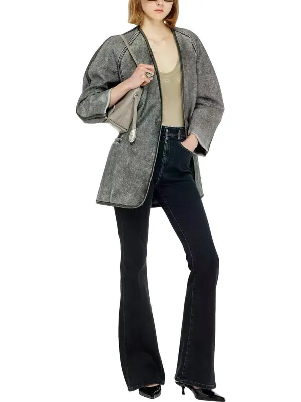 DIESEL® Cardigan Jacket With Cocoon Sleeves - Grey