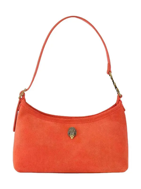 Kurt Geiger Suede Shoulder Bag With Eagle Head Detail - Orange