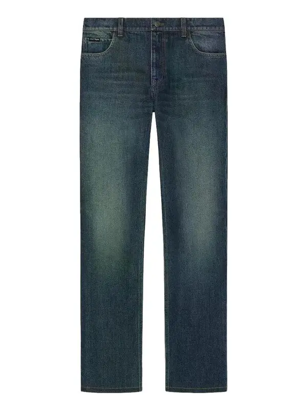 COURREGES Straight-leg Denim Jeans With Whiskering Detail - Blue