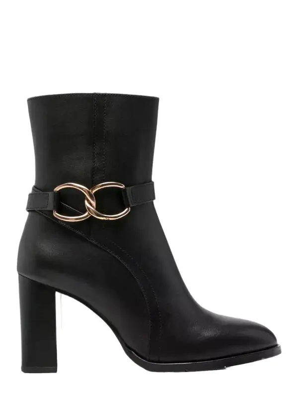 SERGIO MORETTI FIRENZE Leather Ankle Boots - Black