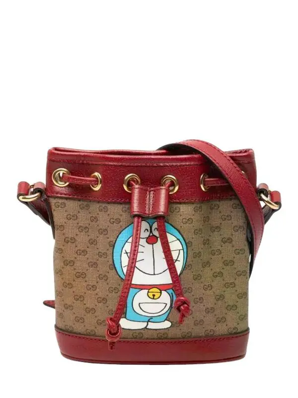 Gucci Micro Gg Supreme Doraemon Bucket Bag - Neutrals