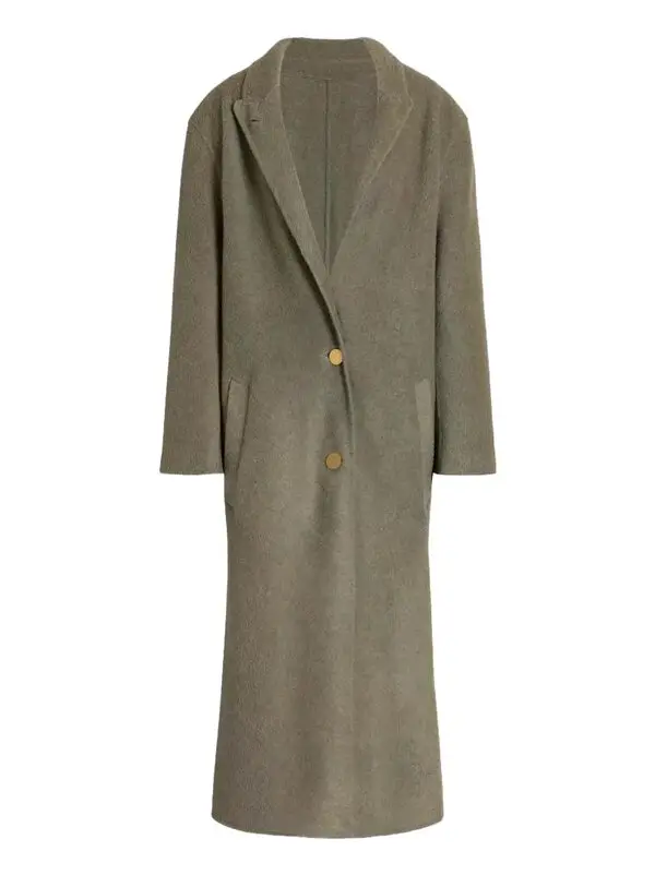 Alberta Ferretti Notched Lapel Button-up Coat - Grey