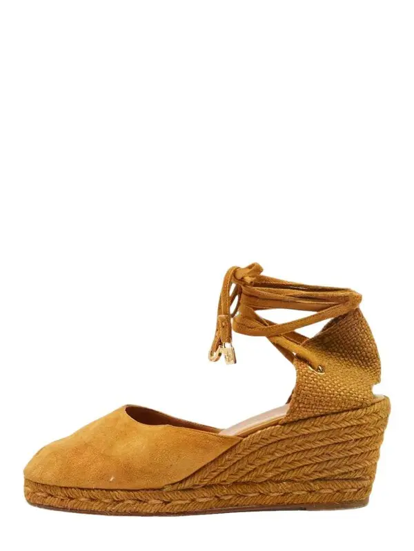 Loro Piana Wedge Raffia Pumps With Suede Panels - Neutrals