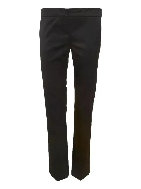 Burberry Gabardine Satin-trim Straight-leg Trousers - Black