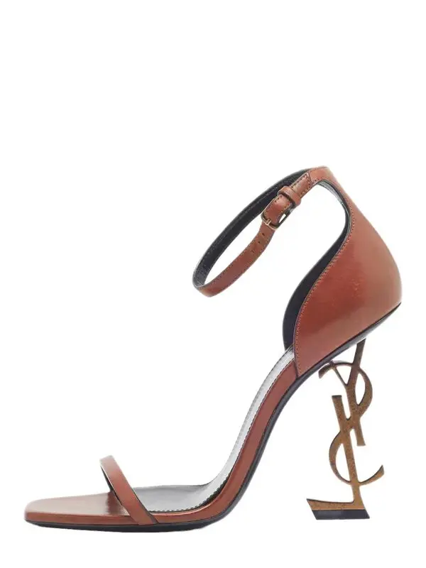 Saint Laurent Opyum Ankle-strap Heeled Sandals - Brown