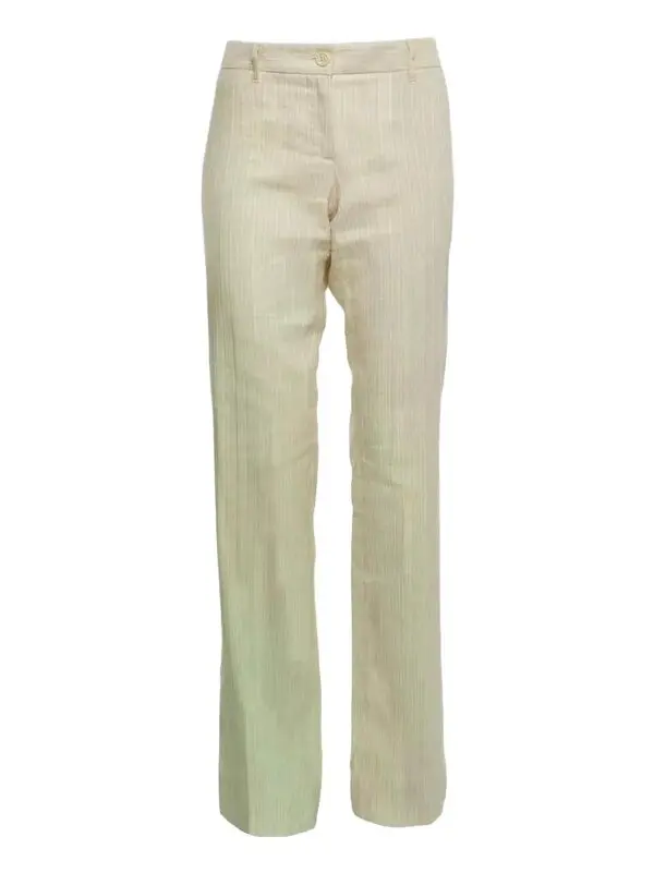 Dolce & Gabbana Cream Stripe Straight-leg Trousers - Neutrals