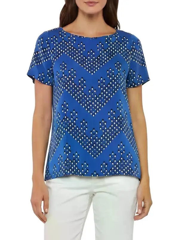 Diane Von Furstenberg Printed Short-sleeve Blouse - Blue