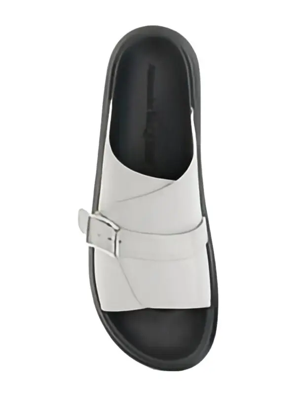 Alexander McQueen Buckle-fastening Leather Sandals - Grey