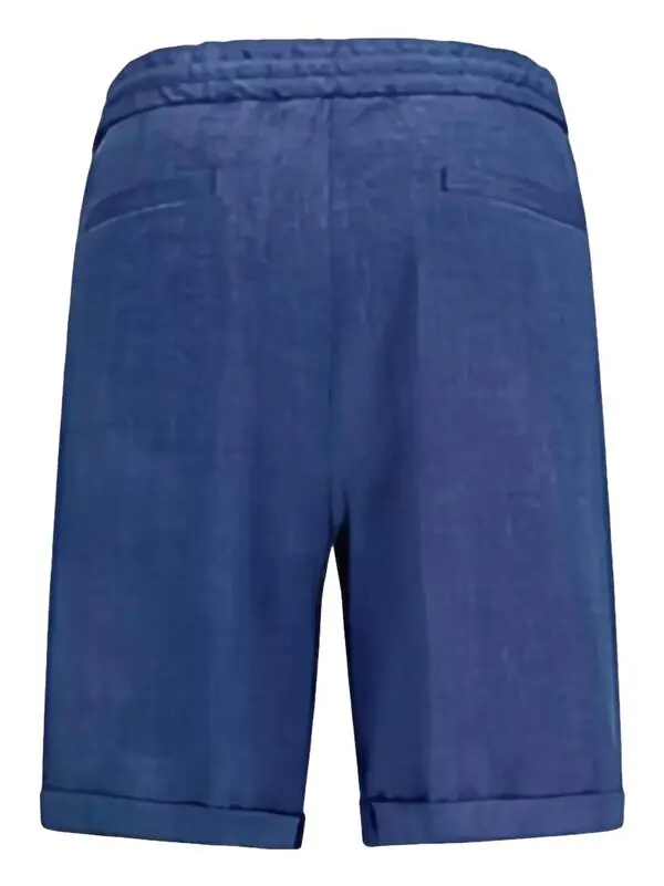 Brunello Cucinelli Herringbone Drawstring Waist Shorts - Blue