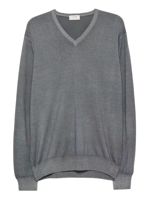 GRAN SASSO Wool V-neck Sweater - Grey