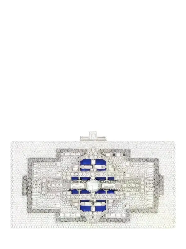 Judith Leiber Lillian Crystal-embellished Geometric Clutch Bag - Silver