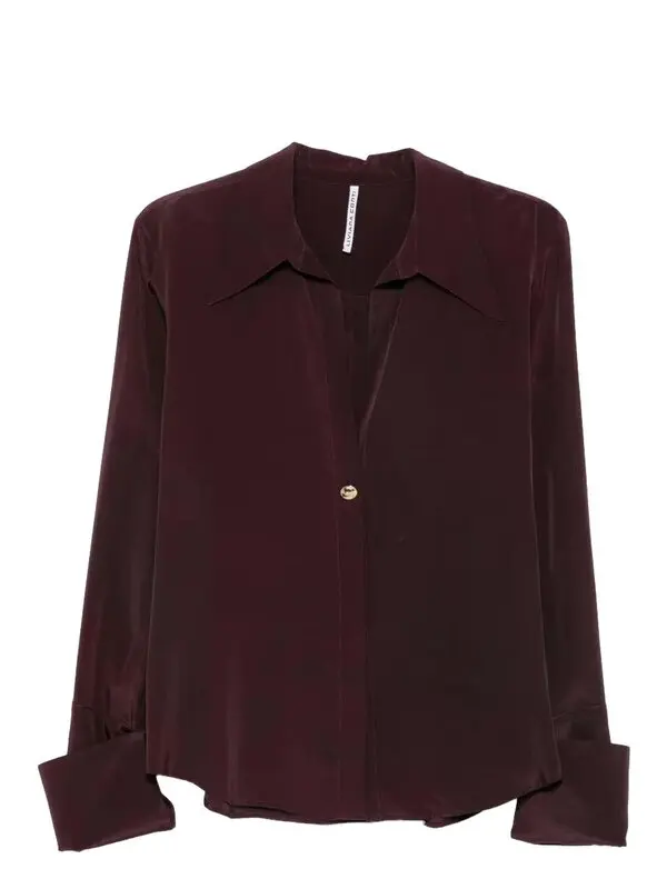 Liviana Conti V-neck Wide-cuff Blouse - Red