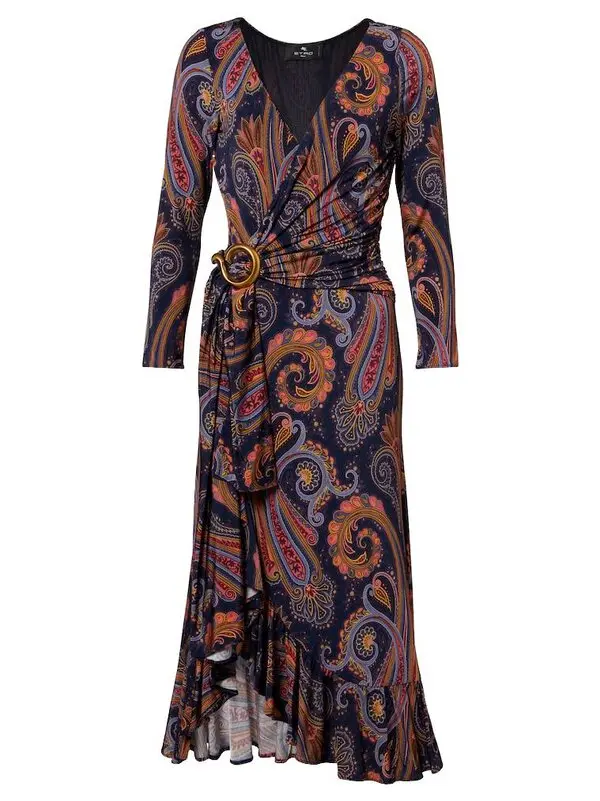 Etro Paisley Print V-neck Wrap Dress - Multicoloured