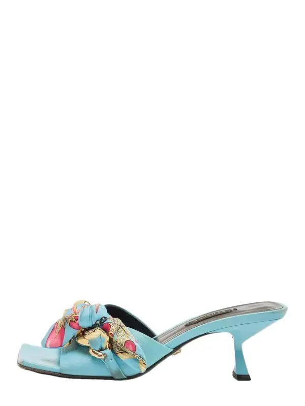 Versace Medusa Chain-link Heeled Sandals - Blue