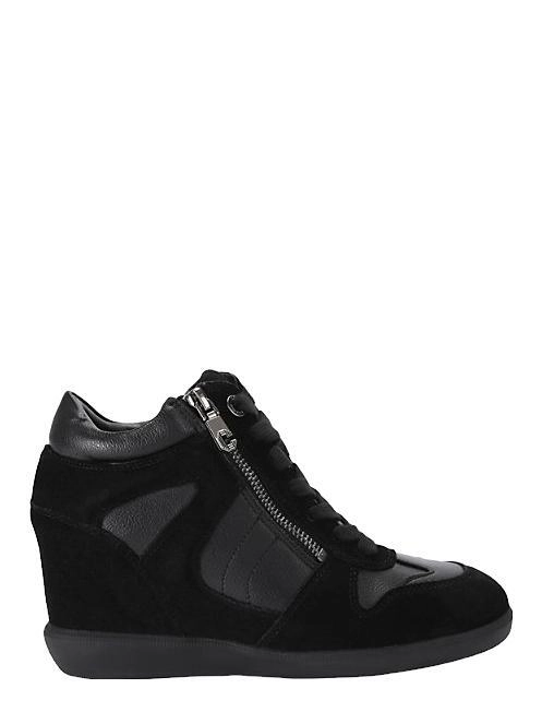 Carvela Altezza Wedge Leather Trainers - Black