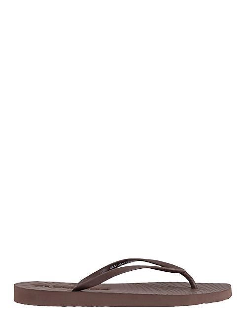 VELOUR Square-toe Rubber Flip-flops - Brown