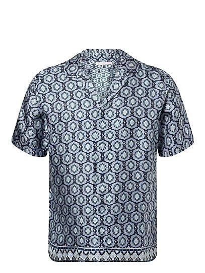 Orlebar Brown Maitan Printed Silk Shirt - Night Iris