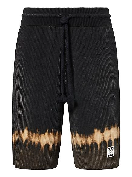 Amiri Ma Patch Tie-dye Knitted Virgin-wool Shorts - Black