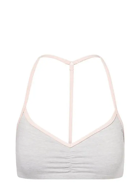 Bo+tee Marl Longing V-neck Sports Bra - Greymarl
