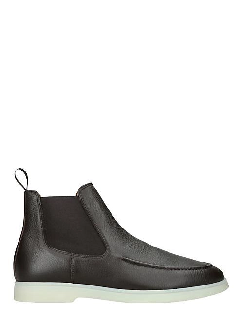 AURELIEN City Leather Chelsea Boots - Dark Brown